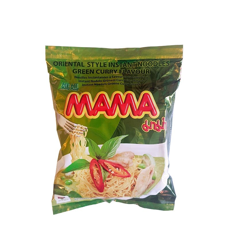 Nudlar med grön curry-smak - Drakfrukt.se